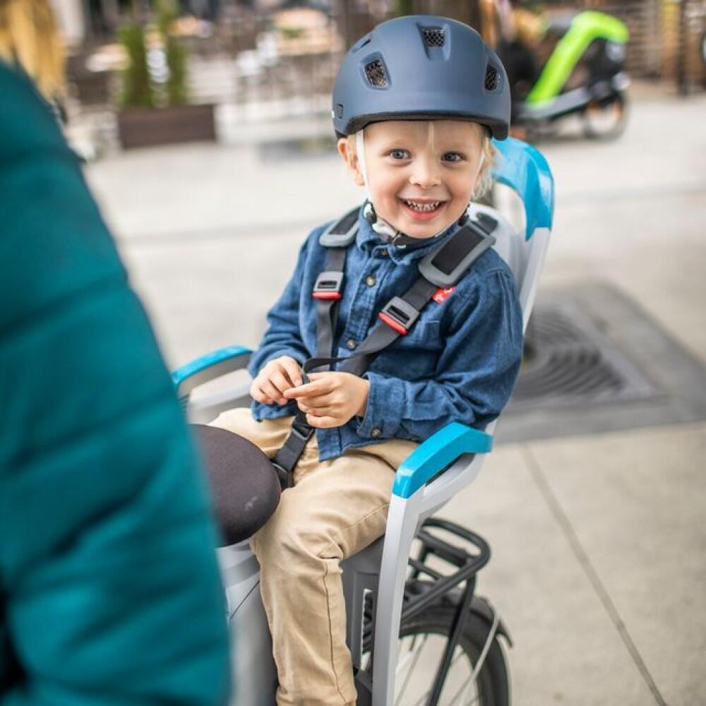 Amaze Child Bike Seat with Carrier Adapter Grey/Blue | Decathlon