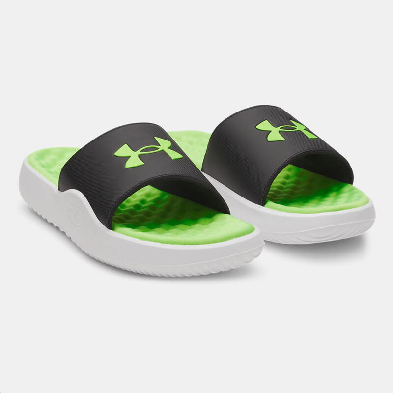 Claquette UA Ignite Pro 8 Fixed Strap Under Armour Noir, blanc et vert ...