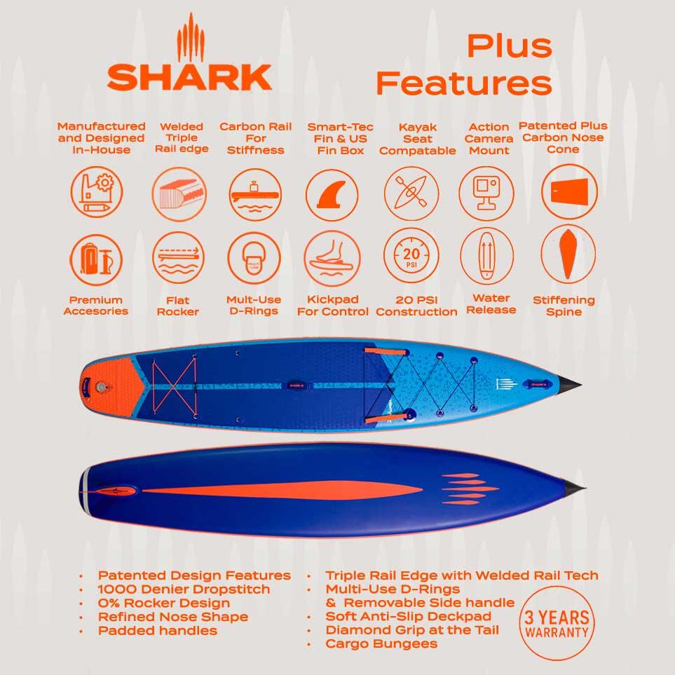 Shark SUPs Cruiser Plus 11'6 x 32" x 6" Paddleboard | Decathlon