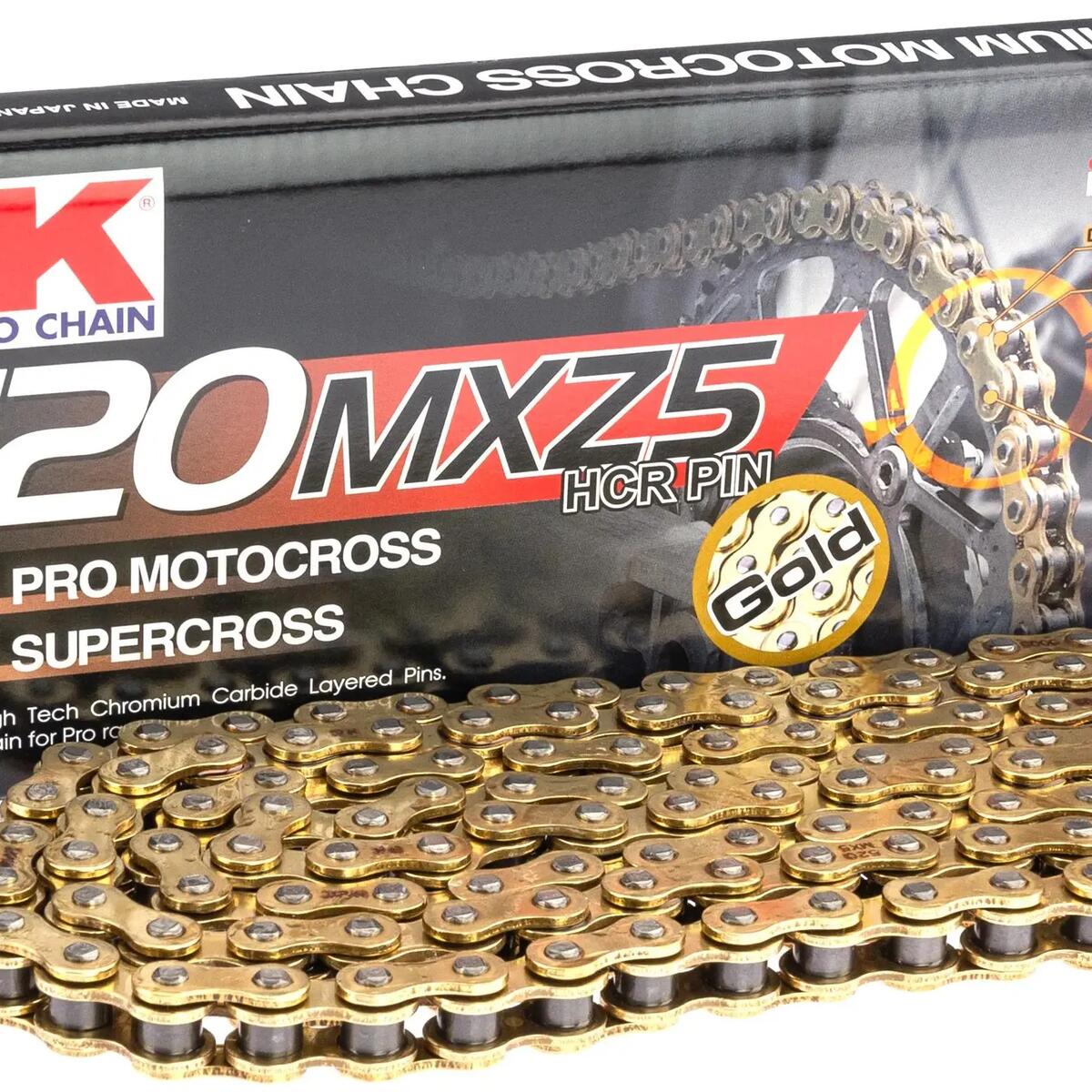 RK Chains 520 MXZ5 120 C Gold/Gold Open Chain, made in Netherlands ...