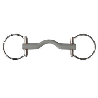 Rubber snaffle bit with 2 rings for low port horse HORKA | Decathlon