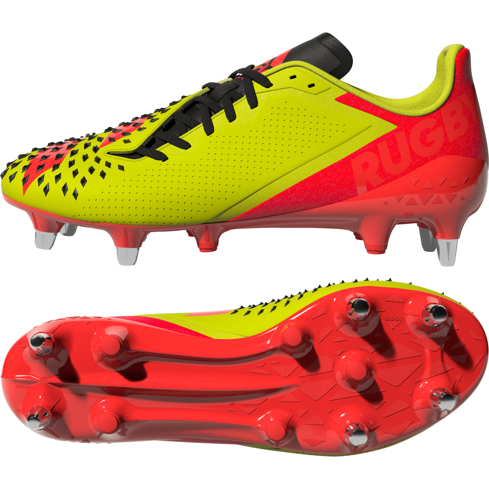Adidas Rugby Predator Mali ACIYEL/CBLACK/SOLRED - 7.5 UK | Decathlon