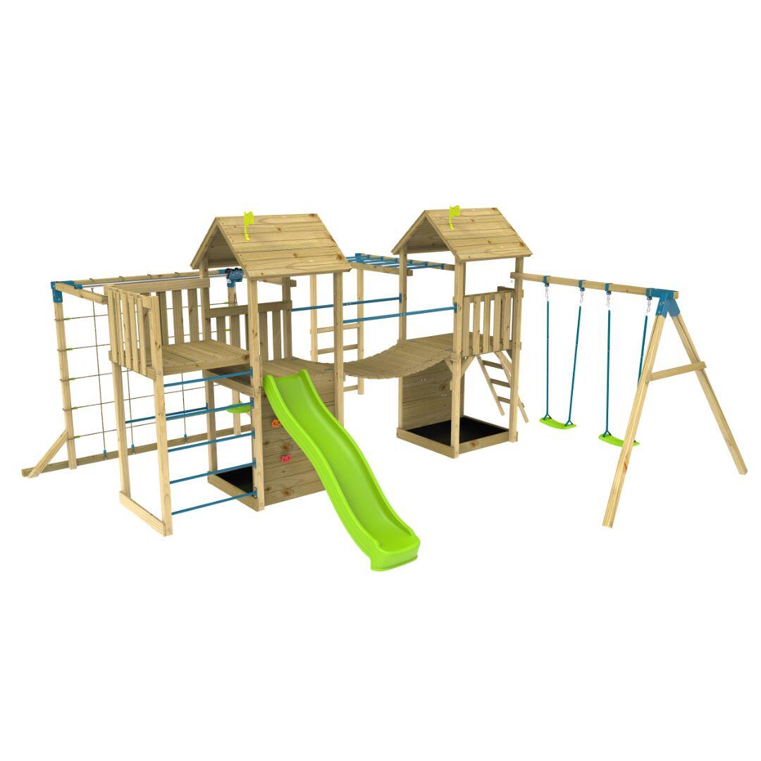 Speeltuin XXL met dubbele toren CAMÉLÉE bruin FSC® | Decathlon