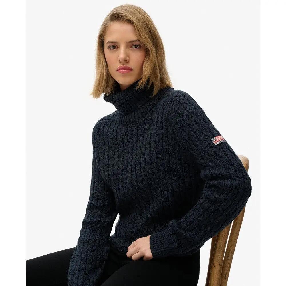 Chunky twisted roll neck jumper for women Superdry - Decathlon
