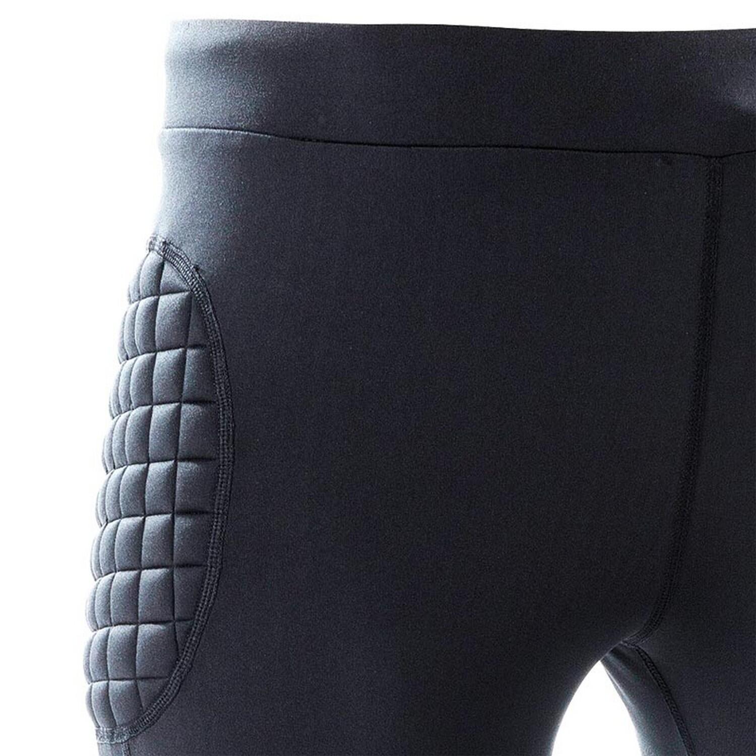 Unisex Adult Padded Baselayer Goalkeeper Thermal Leggings (Black/Silver ...