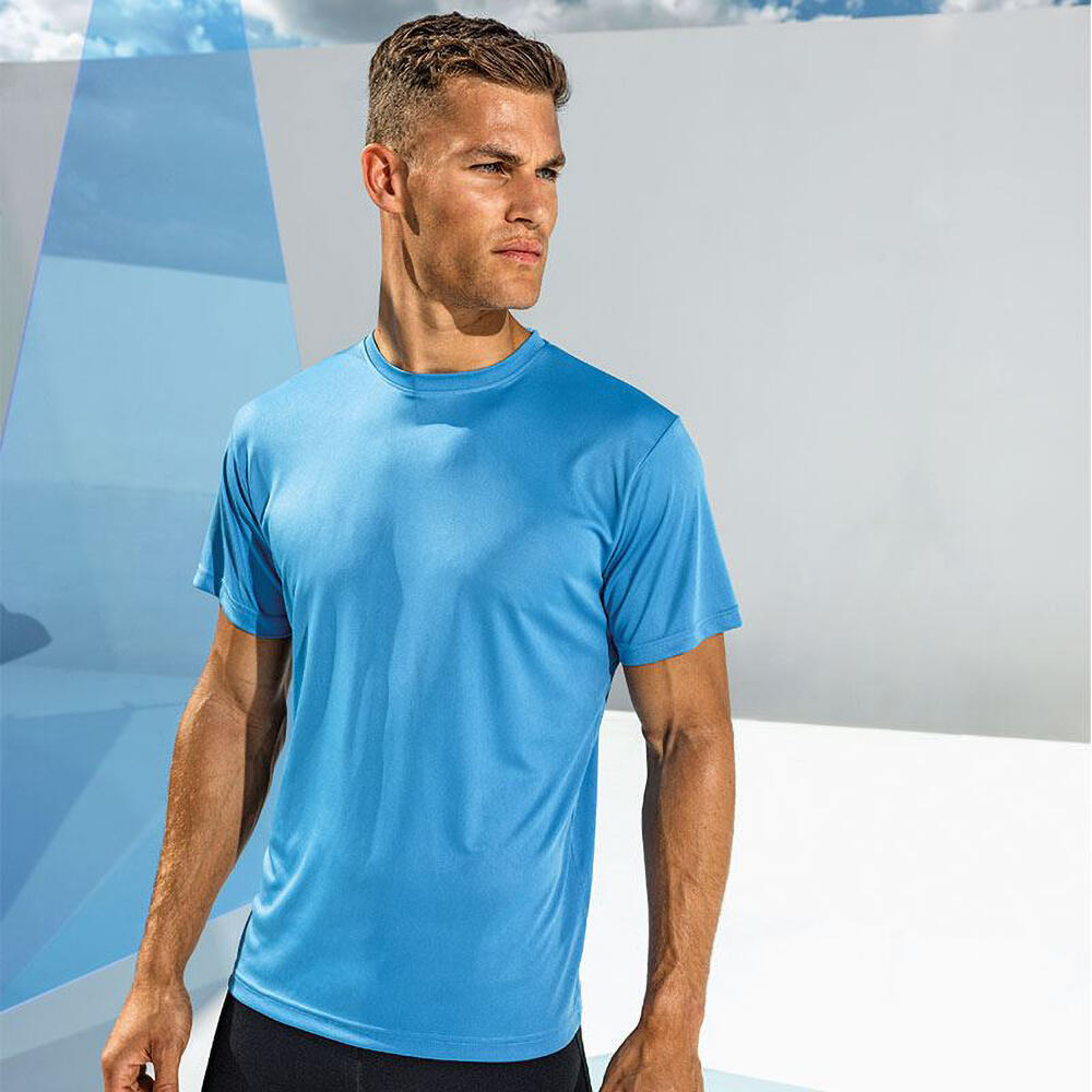 Tri Dri Mens Short Sleeve Lightweight Fitness TShirt (Sapphire) | Decathlon
