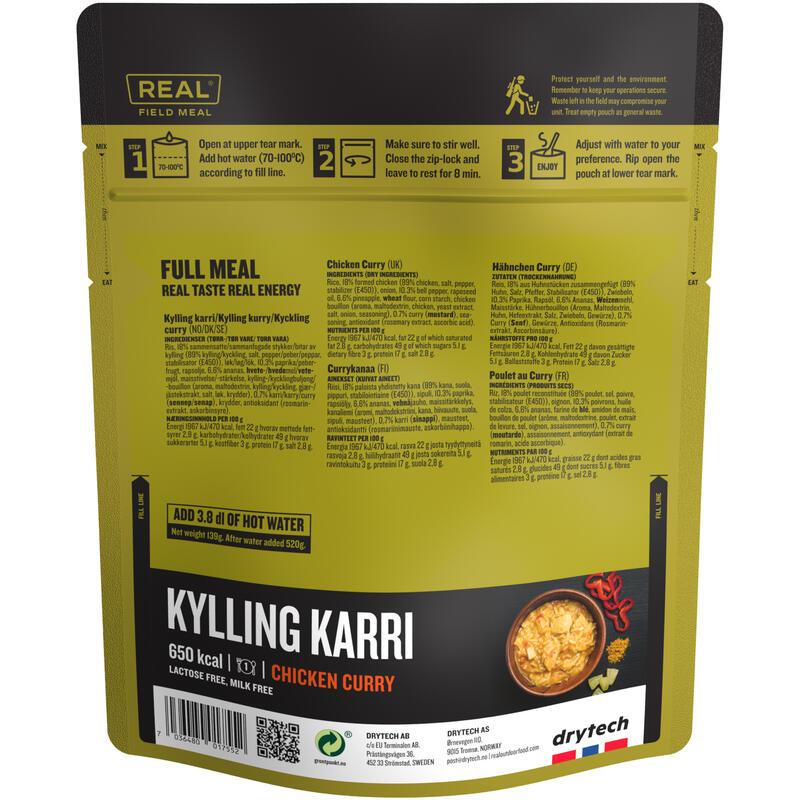Żywność liofilizowana REAL FIELD MEAL Curry z kurczakiem 520 g REAL ...