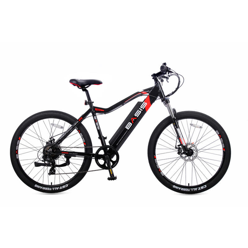 Basis Beacon Hardtail Electric Mountain bike, 14Ah - Black/Red BASIS ...