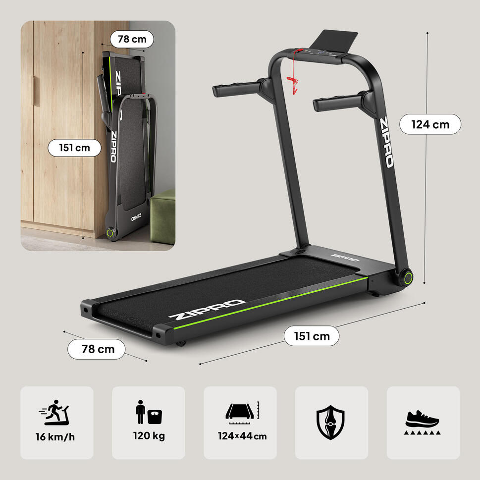 Bieżnia elektryczna do biegania Zipro Jogger Składana ZIPRO | Decathlon