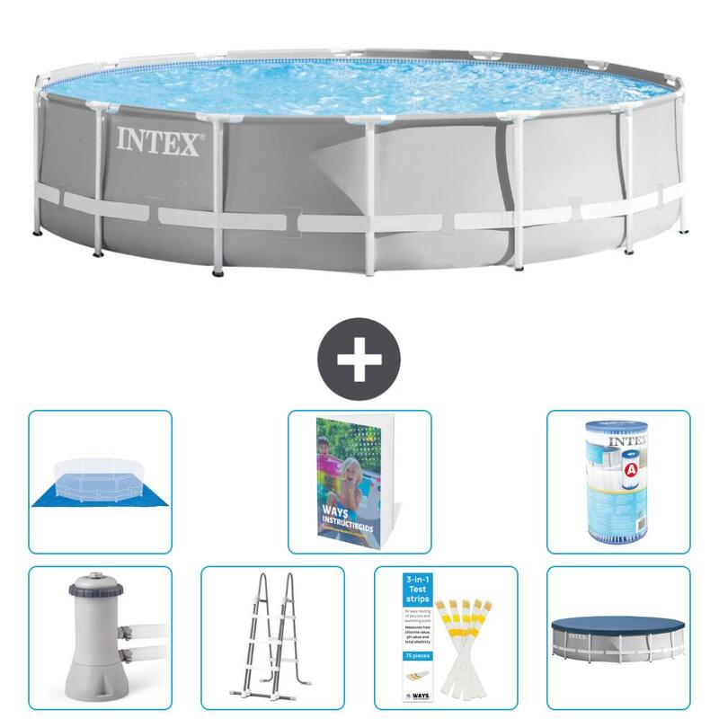 INTEX Basen Prism Frame Okrągły - 427x107 cm - 8-częściowy S594 INTEX ...
