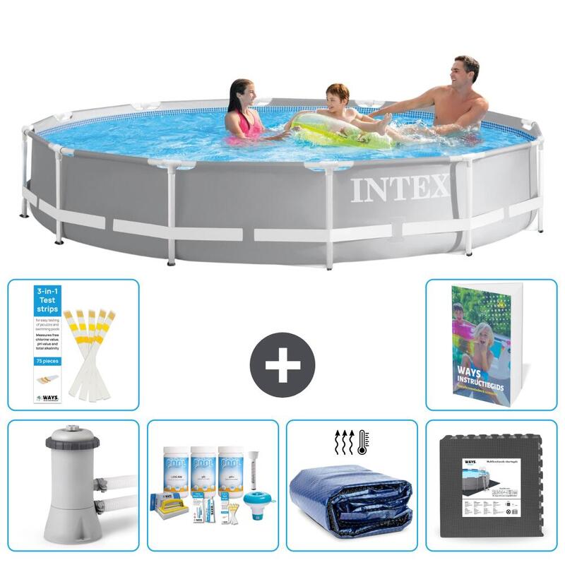 INTEX Basen Prism Frame Okrągły - 366x76 cm - 7-częściowy S233 INTEX ...
