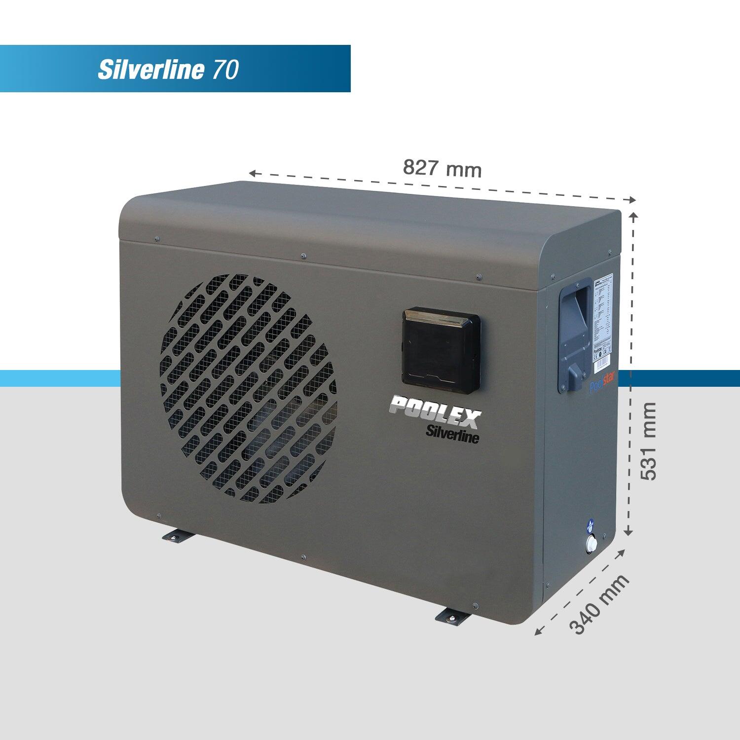 Poolex - Silverline pompe a chaleur piscine Silverline 120 – de 45 a 65 ...