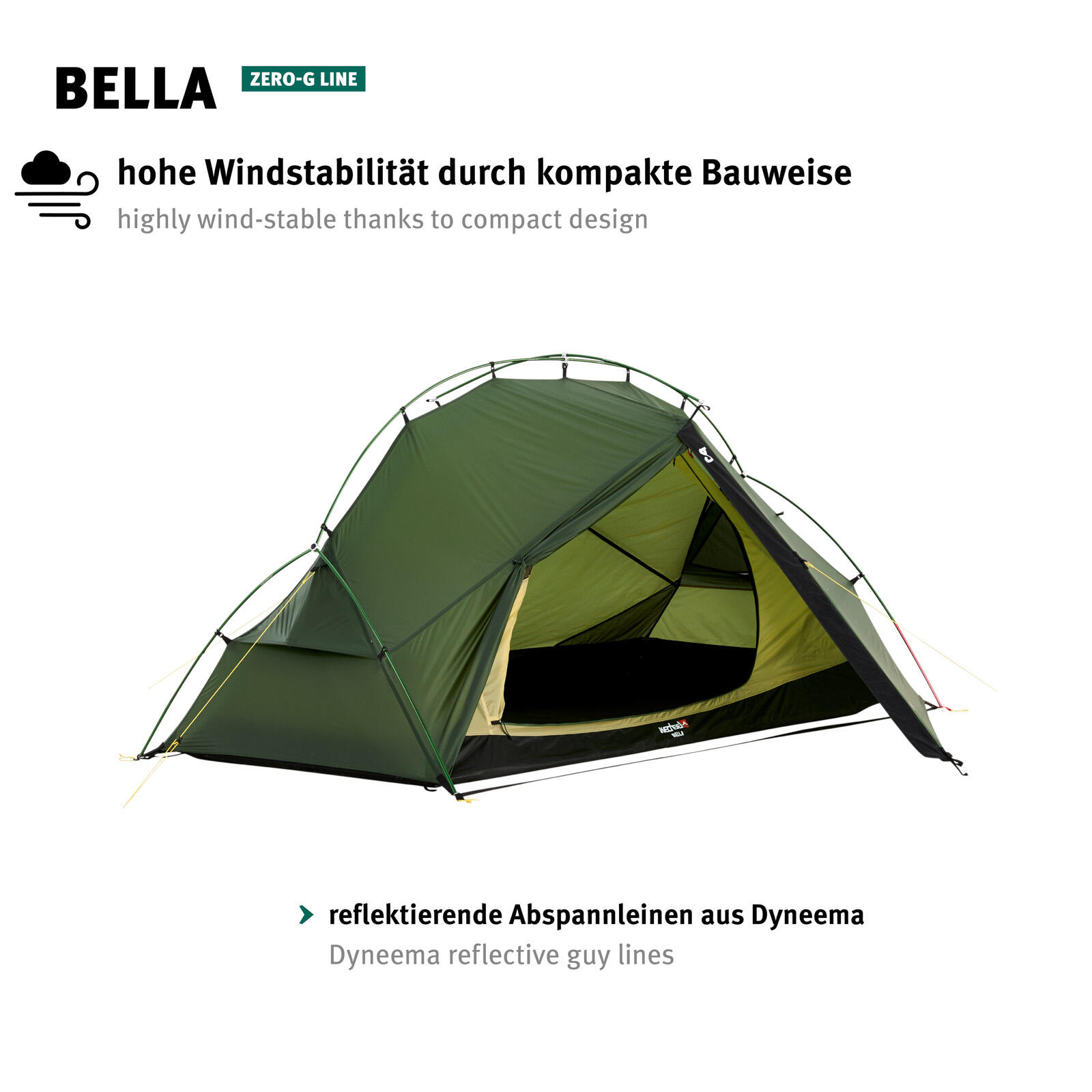 Trekkingzelt Bella 1-2 Personen Geodät Camping Fahrrad Biwak Zelt 1,4 ...