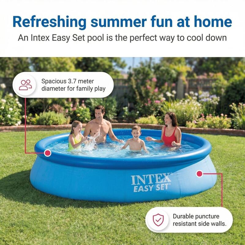 INTEX Basen Easy Set Okrągły - 366x76 cm - 7-częściowy S75 INTEX ...