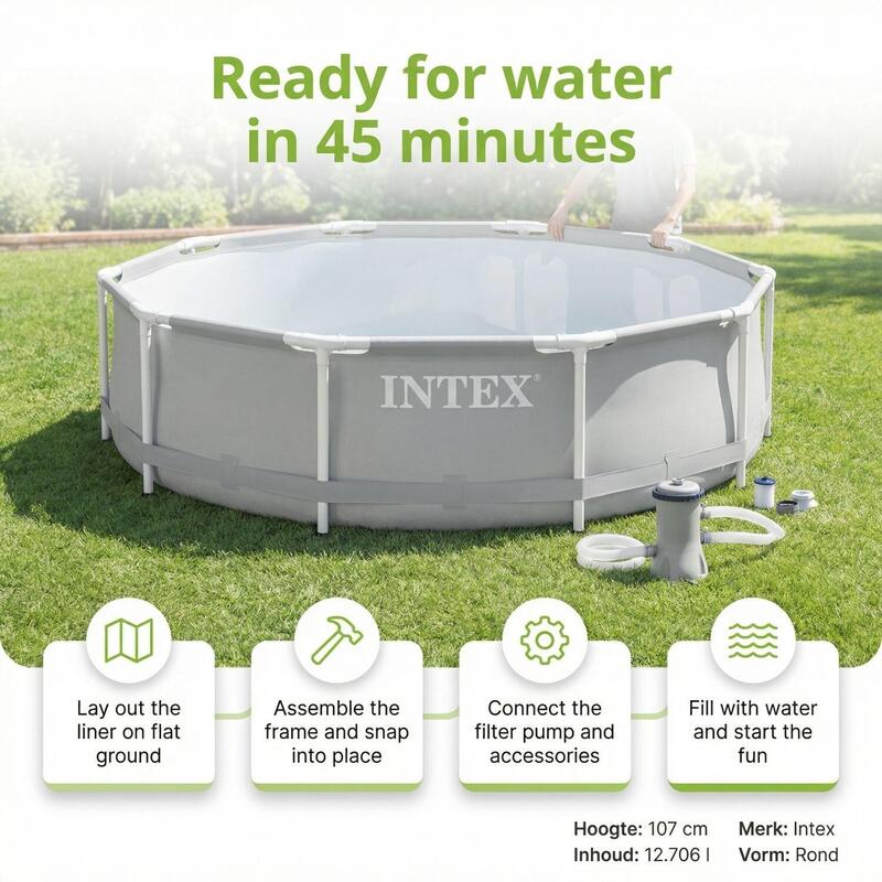 INTEX Basen Prism Frame Okrągły - 427x107 cm - 8-częściowy S594 INTEX ...