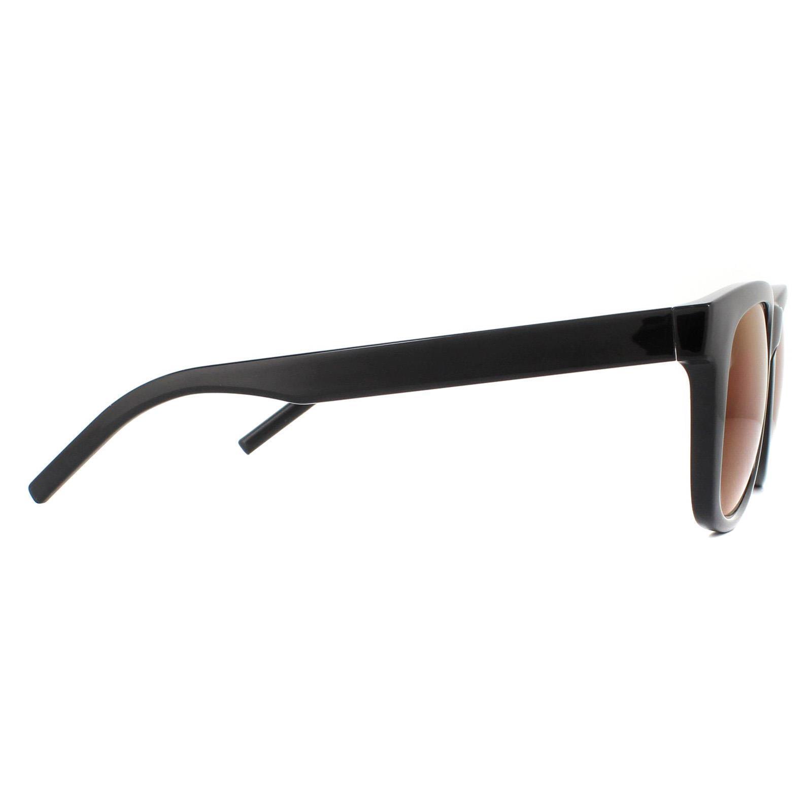 Hugo by Hugo Boss Rectangle Mens Shiny Black Red Mirror Sunglasses ...