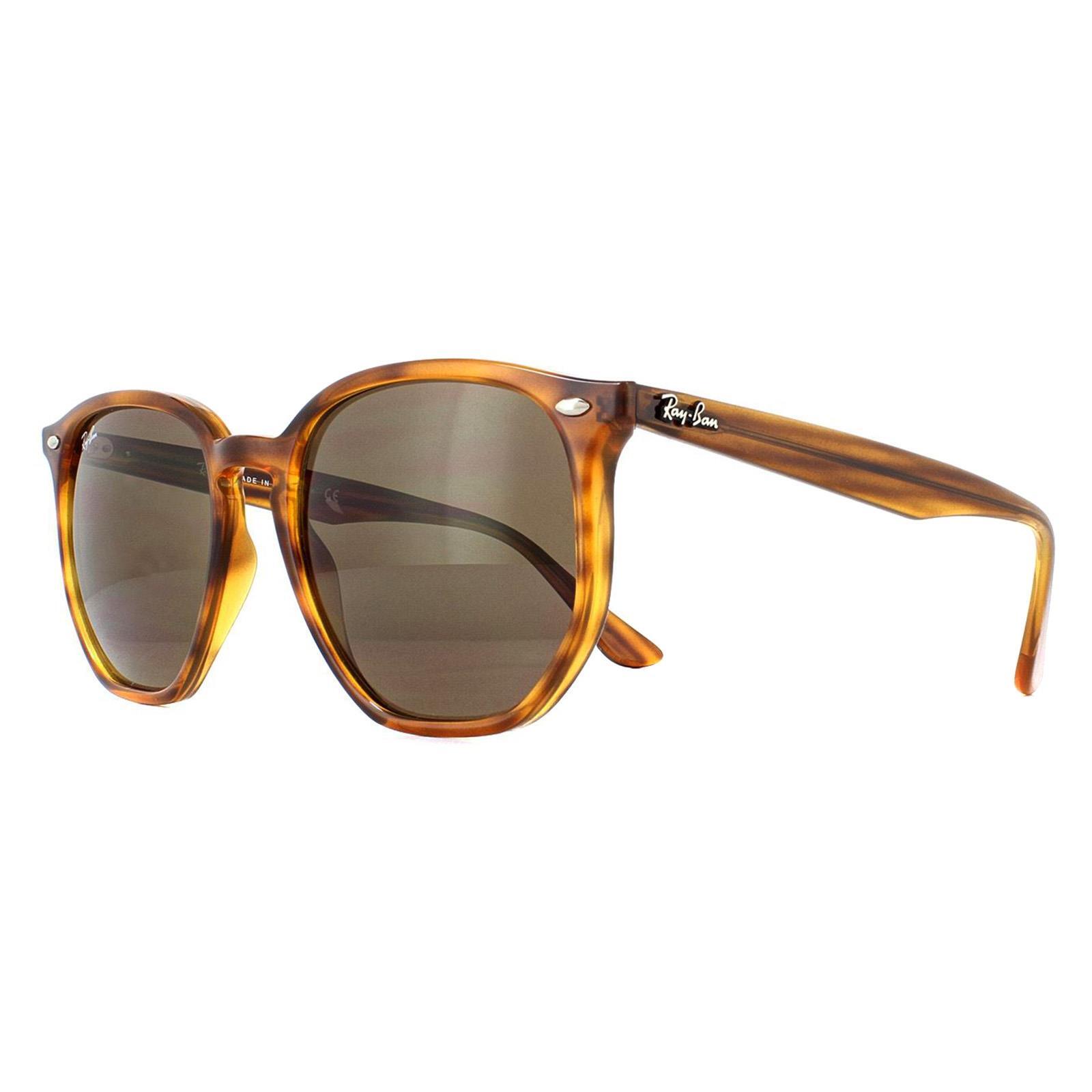 Ray-Ban Round Unisex Striped Red Havana Dark Brown Sunglasses | Decathlon