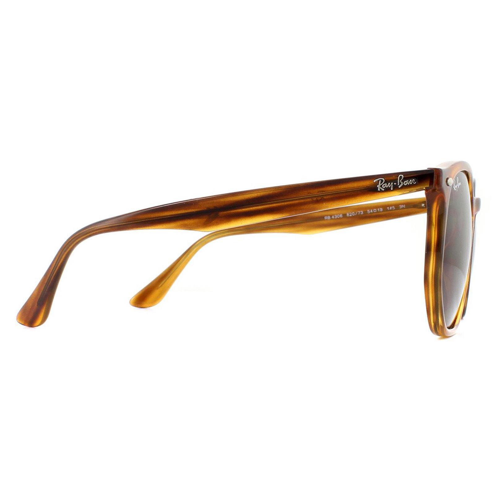 Ray-Ban Round Unisex Striped Red Havana Dark Brown Sunglasses | Decathlon