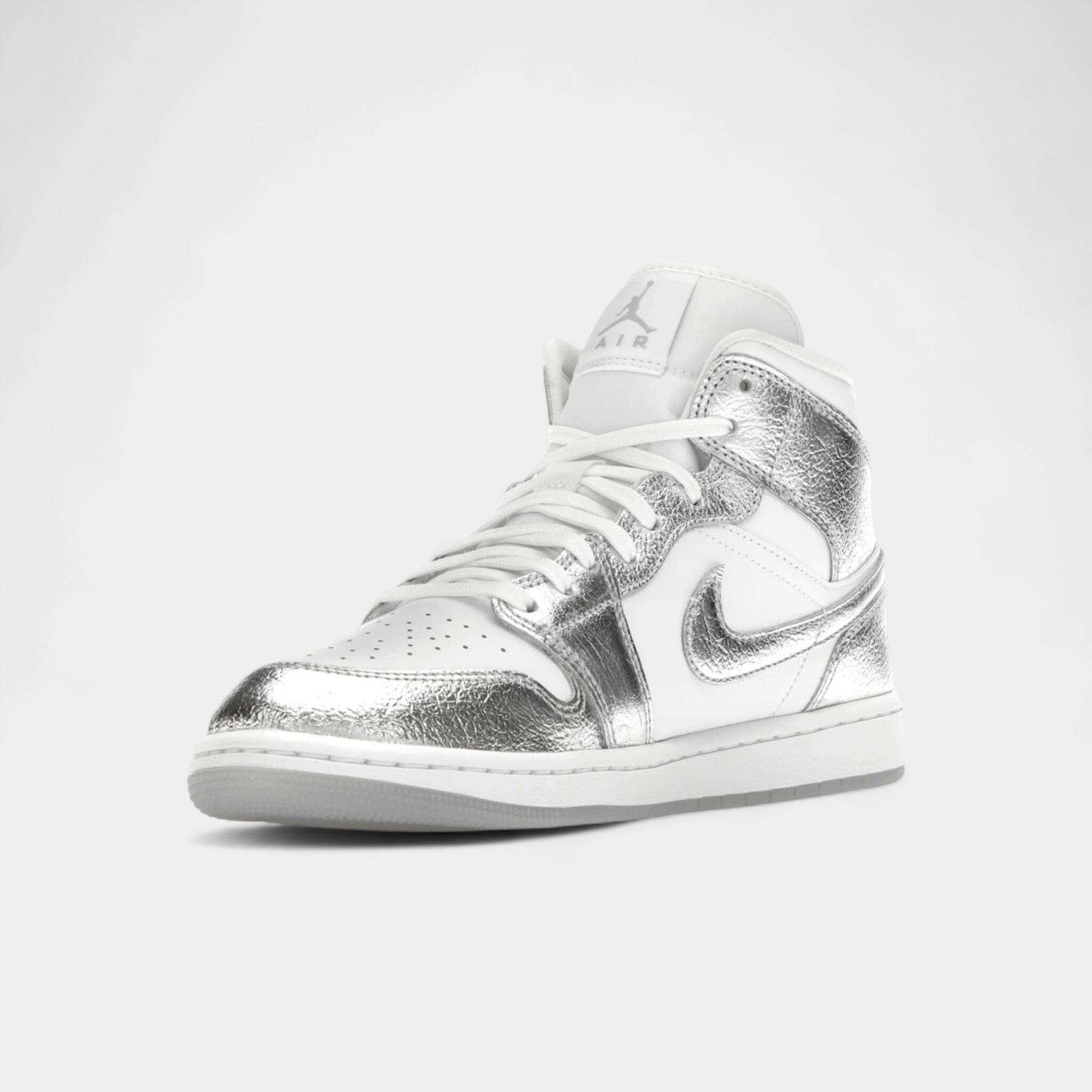 Jordan 1 Mid SE Metallic Silver (Women's) | Decathlon