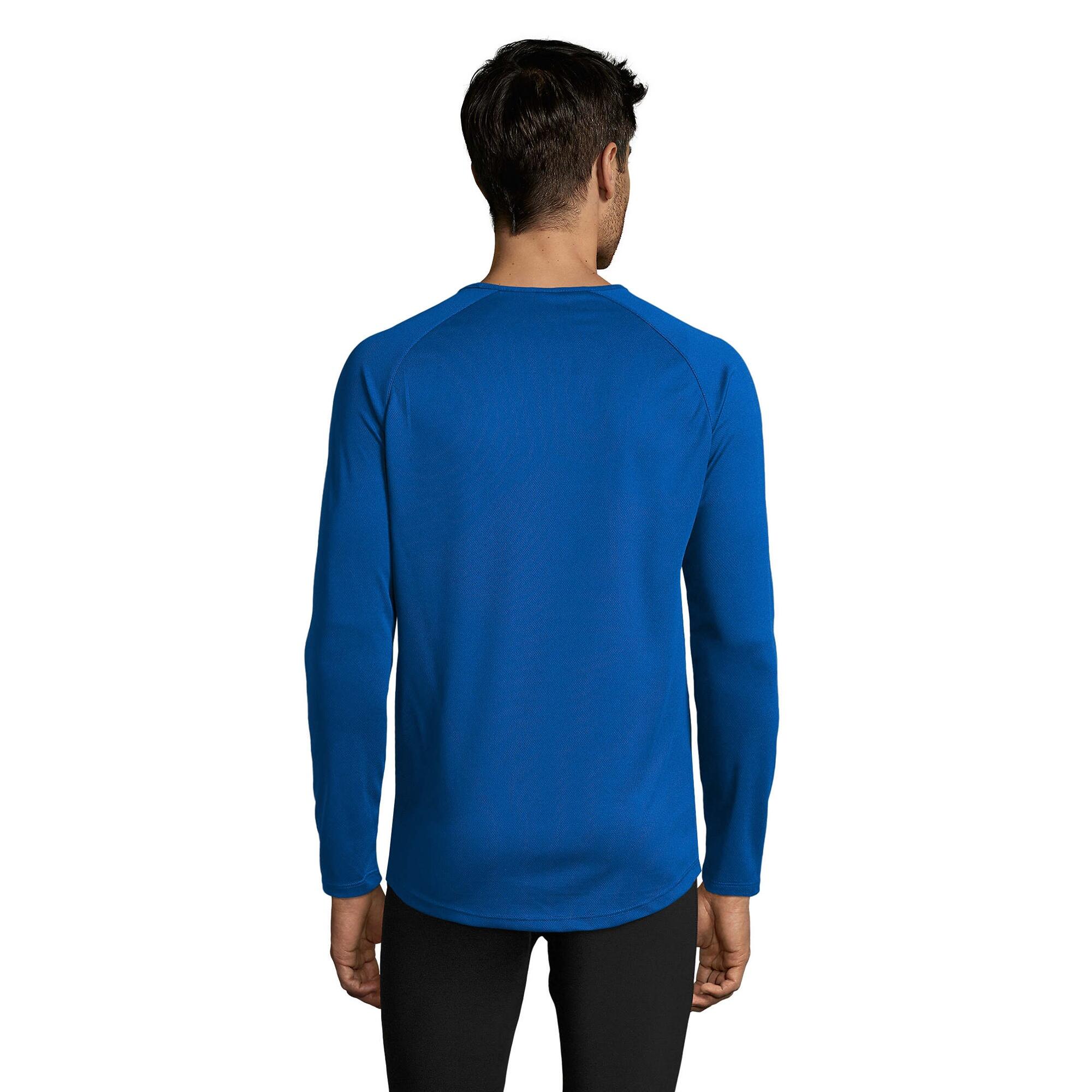Mens Sporty Long Sleeve Performance TShirt (Royal Blue) | Decathlon