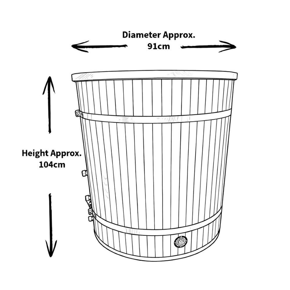 Upright Cedar Wood Plunge Tub Ice Bath Barrel with Polypropylene Liner ...