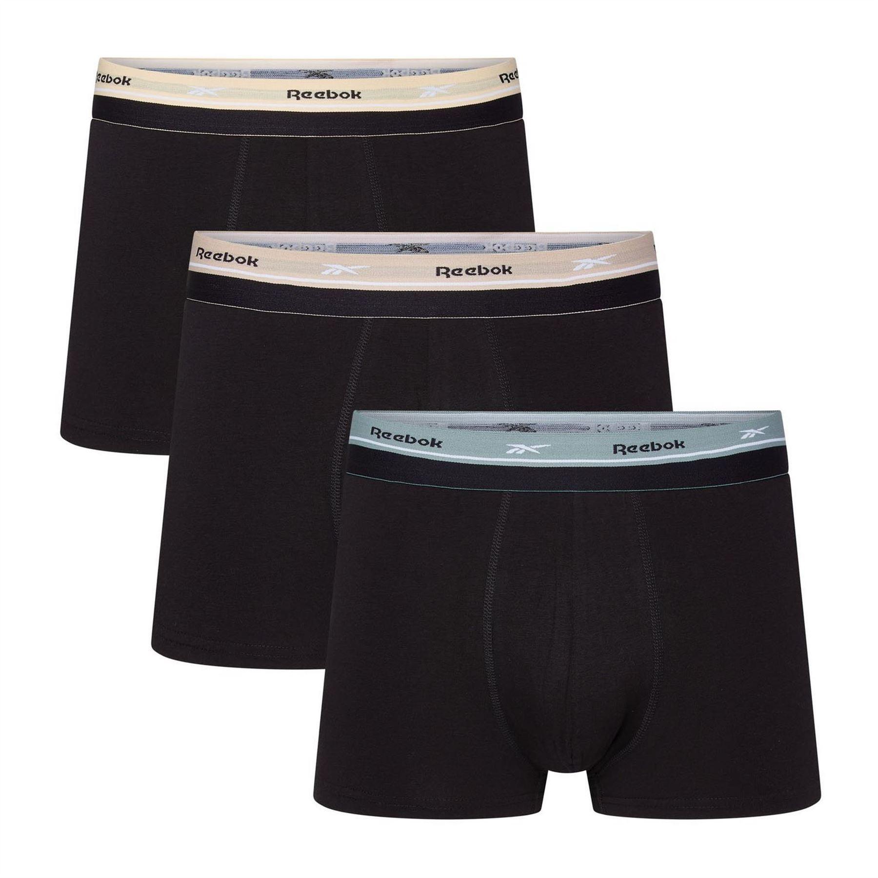 Mens Cotton Blend Boxer Shorts (Pack of 3) (Black) | Decathlon