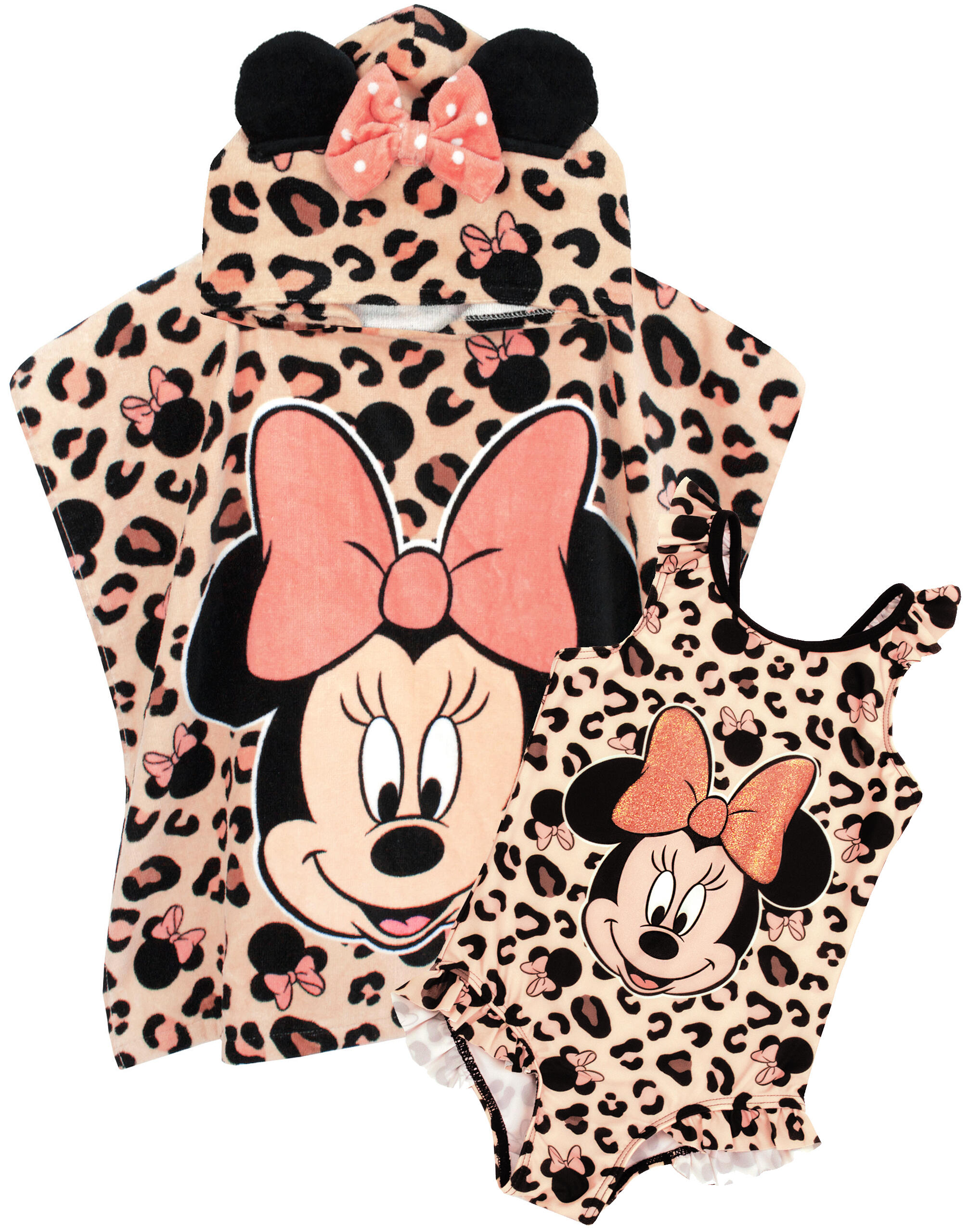 Disney Minnie Mouse Poncho Towel and 1-Piece Swimsuit Set | Decathlon