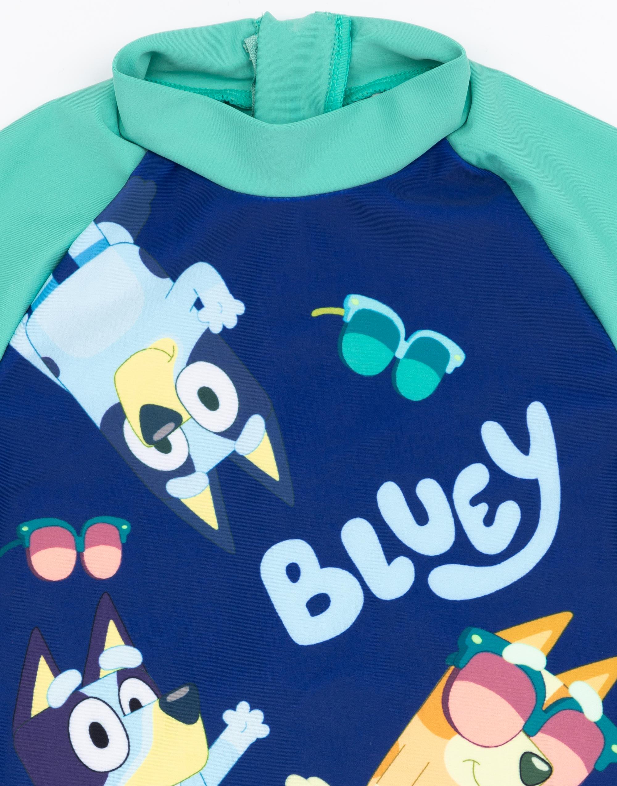 BLUEY Kids' One-Piece Surf Swimsuit, Short Sleeve, Zip Front | Decathlon