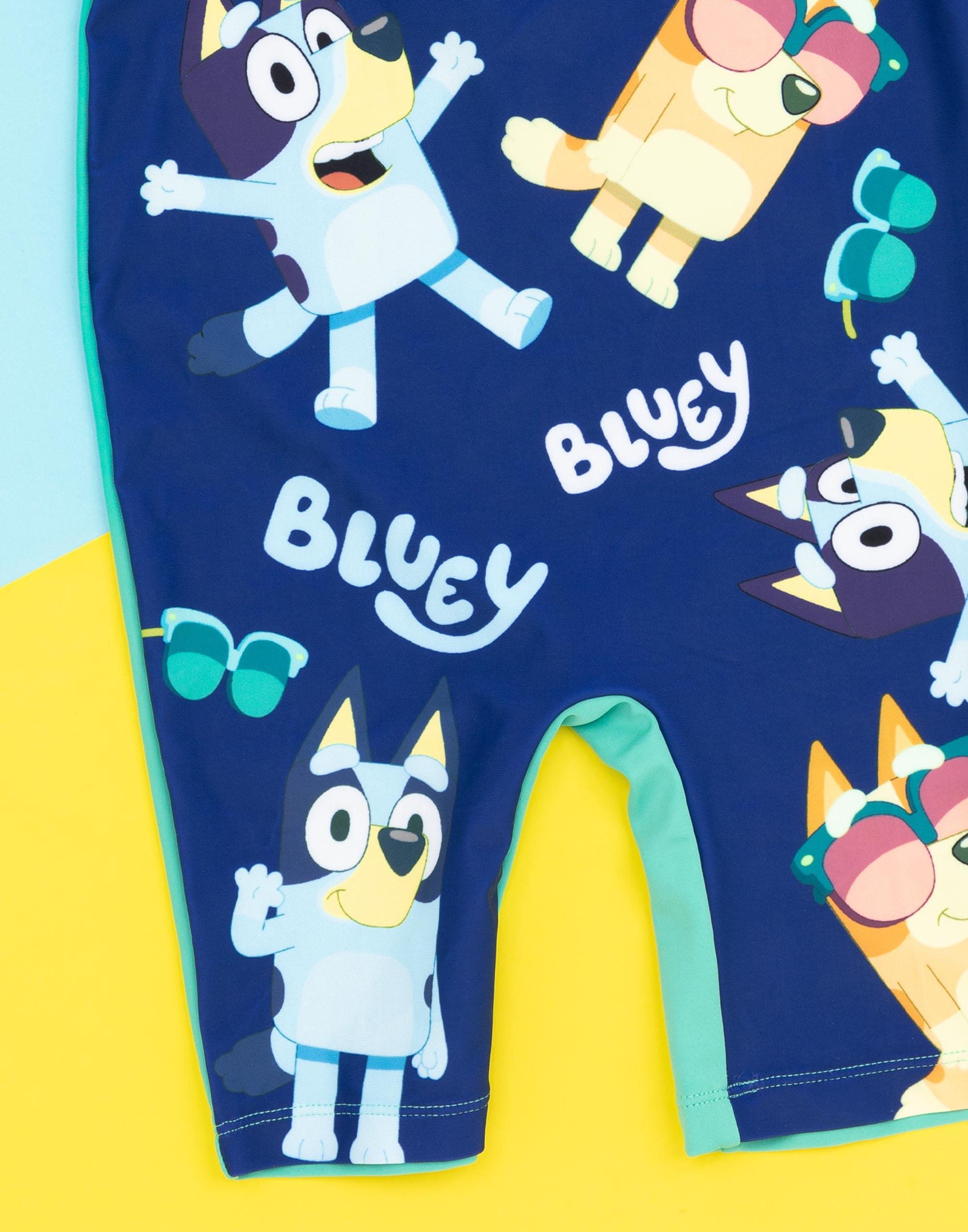 BLUEY Kids' One-Piece Surf Swimsuit, Short Sleeve, Zip Front | Decathlon