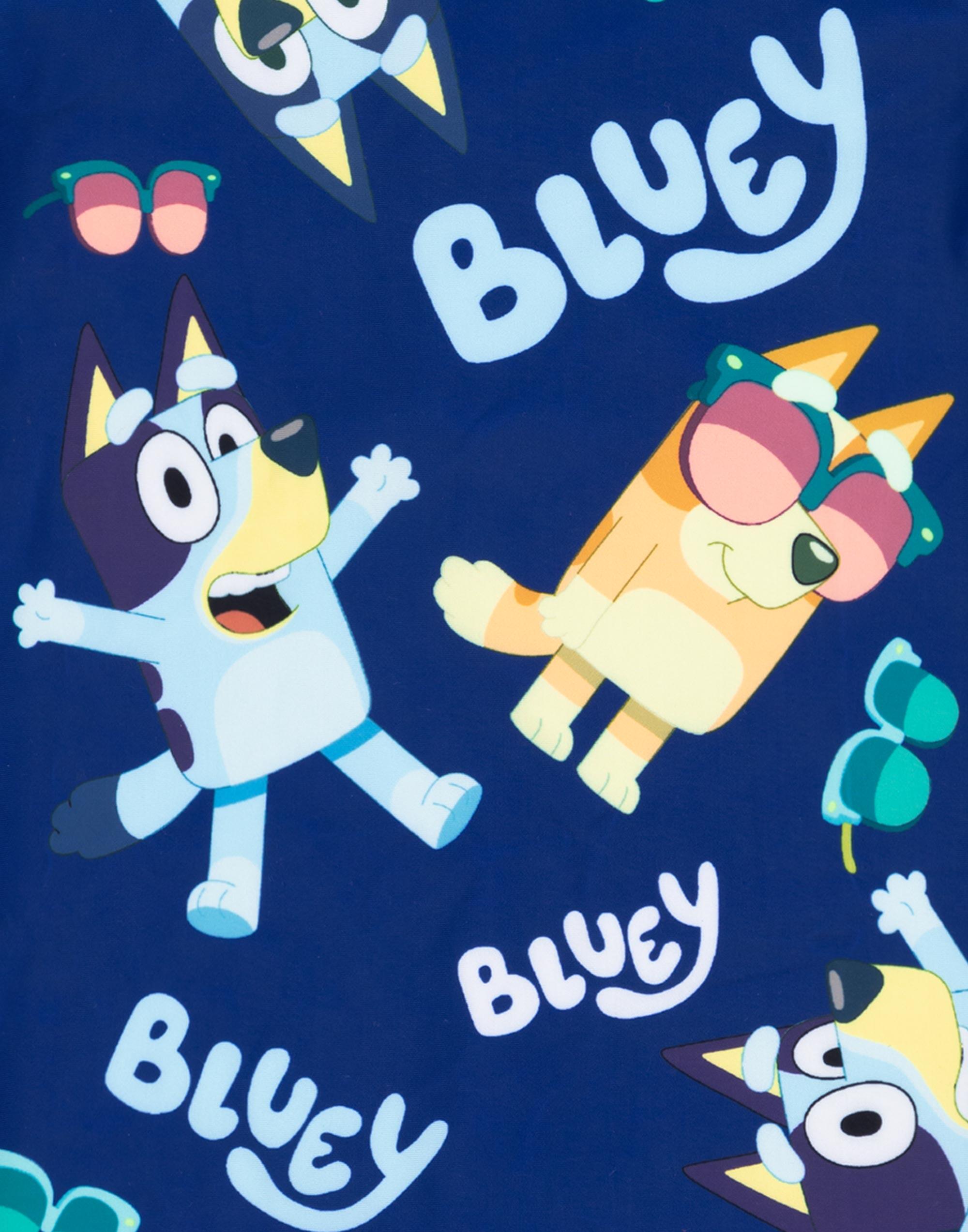 BLUEY Kids' One-Piece Surf Swimsuit, Short Sleeve, Zip Front | Decathlon