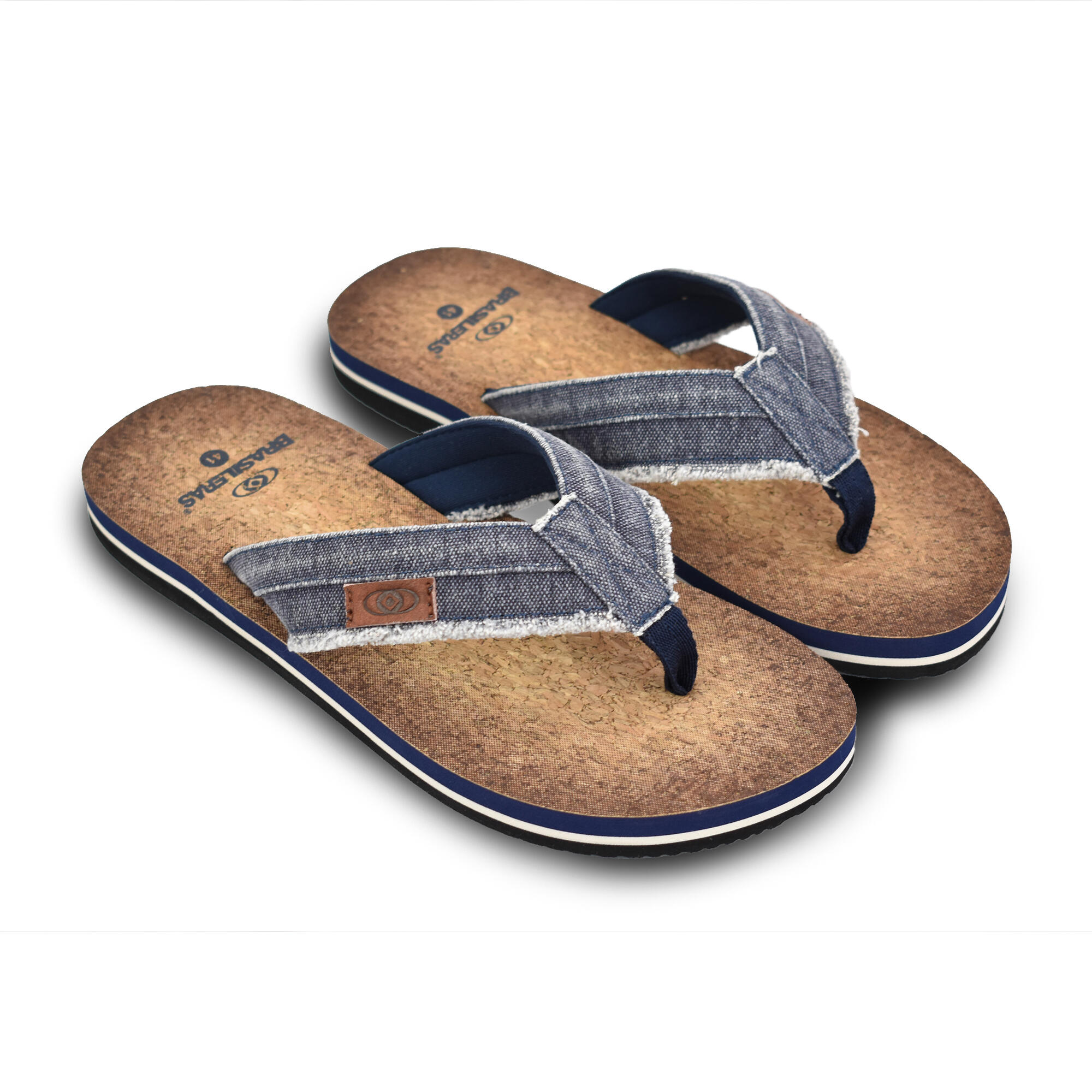 Herenstrandslippers Brasileras blauwe rubberen zolen | Decathlon