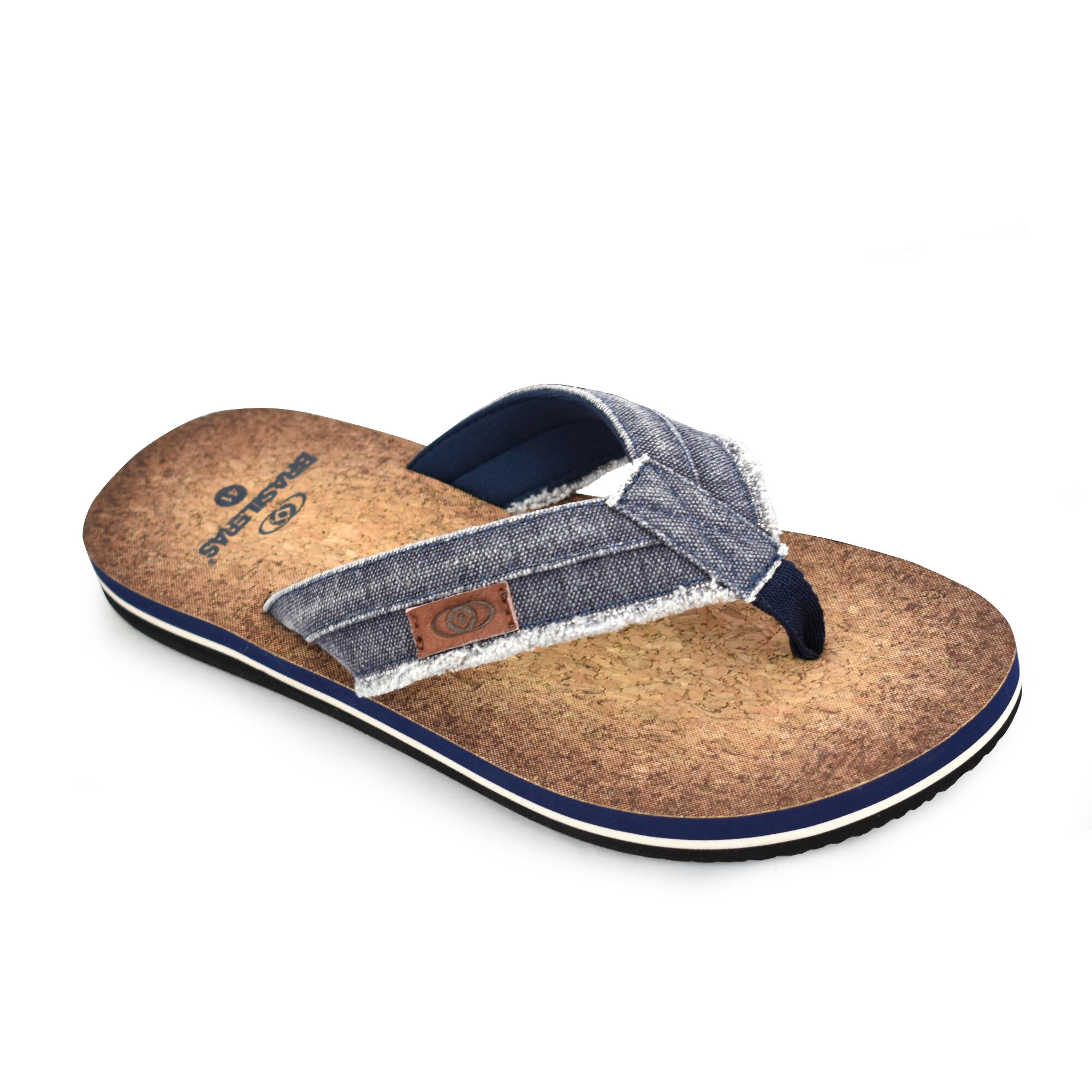 Herenstrandslippers Brasileras blauwe rubberen zolen | Decathlon