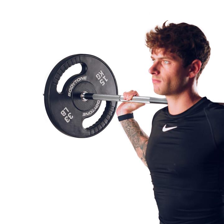 BODYTONE Professionele rubber schijf van 15kg met handvat (28mm) 28/15 ...