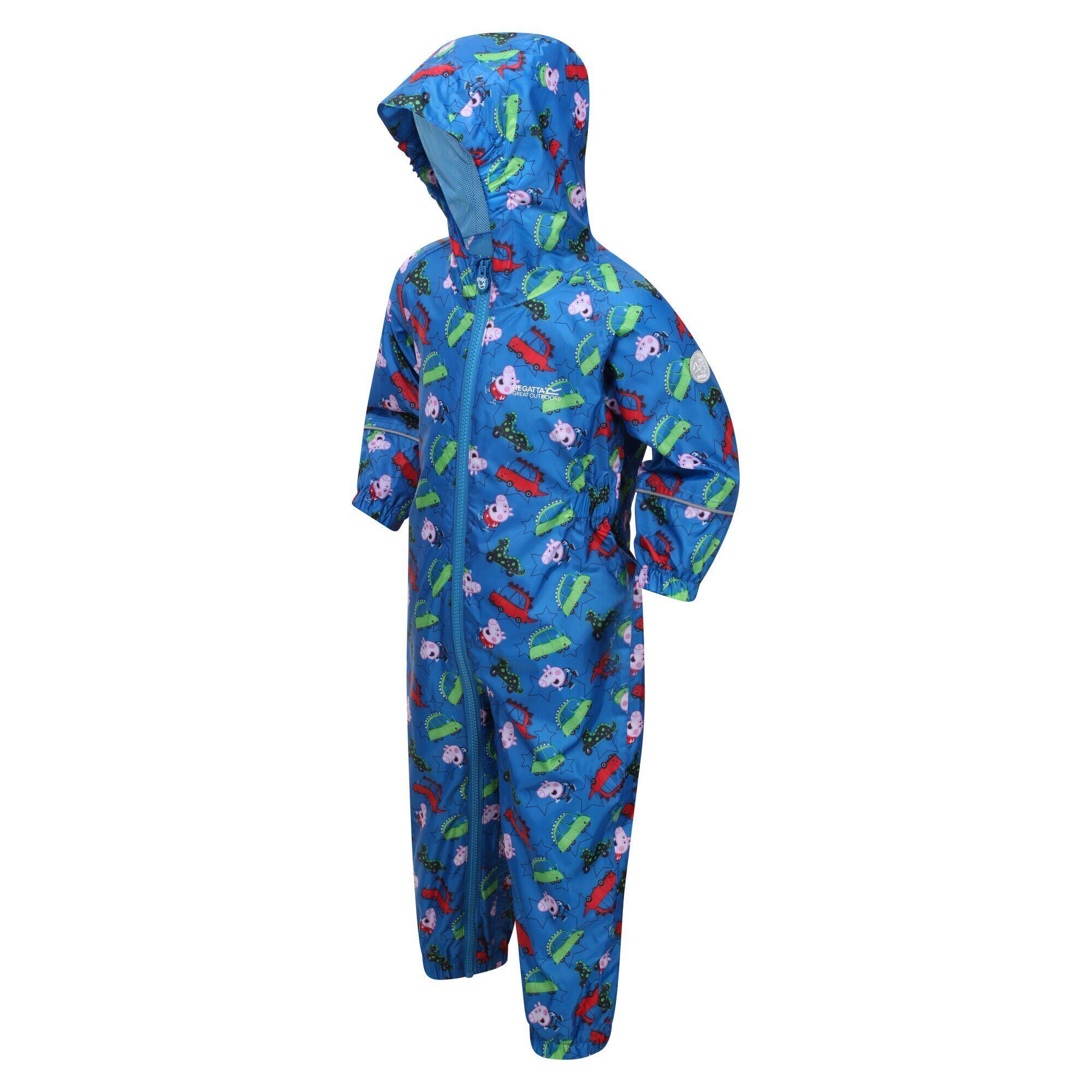 Childrens/Kids Pobble Peppa Pig Car Waterproof Puddle Suit (Imperial Blue) REGATTA | Decathlon