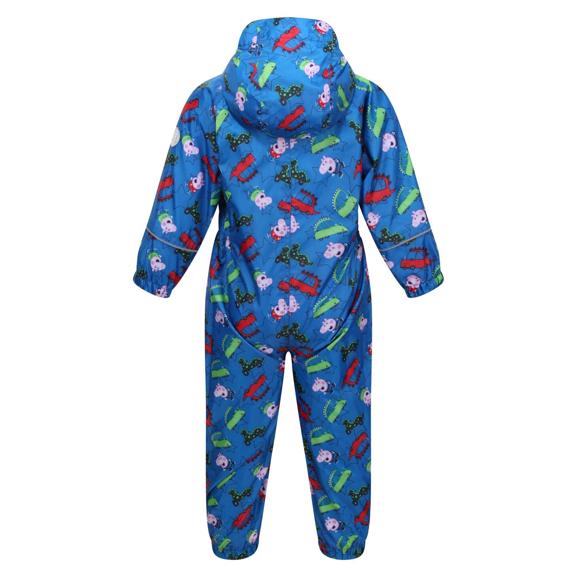 Childrens/Kids Pobble Peppa Pig Car Waterproof Puddle Suit (Imperial Blue) REGATTA | Decathlon