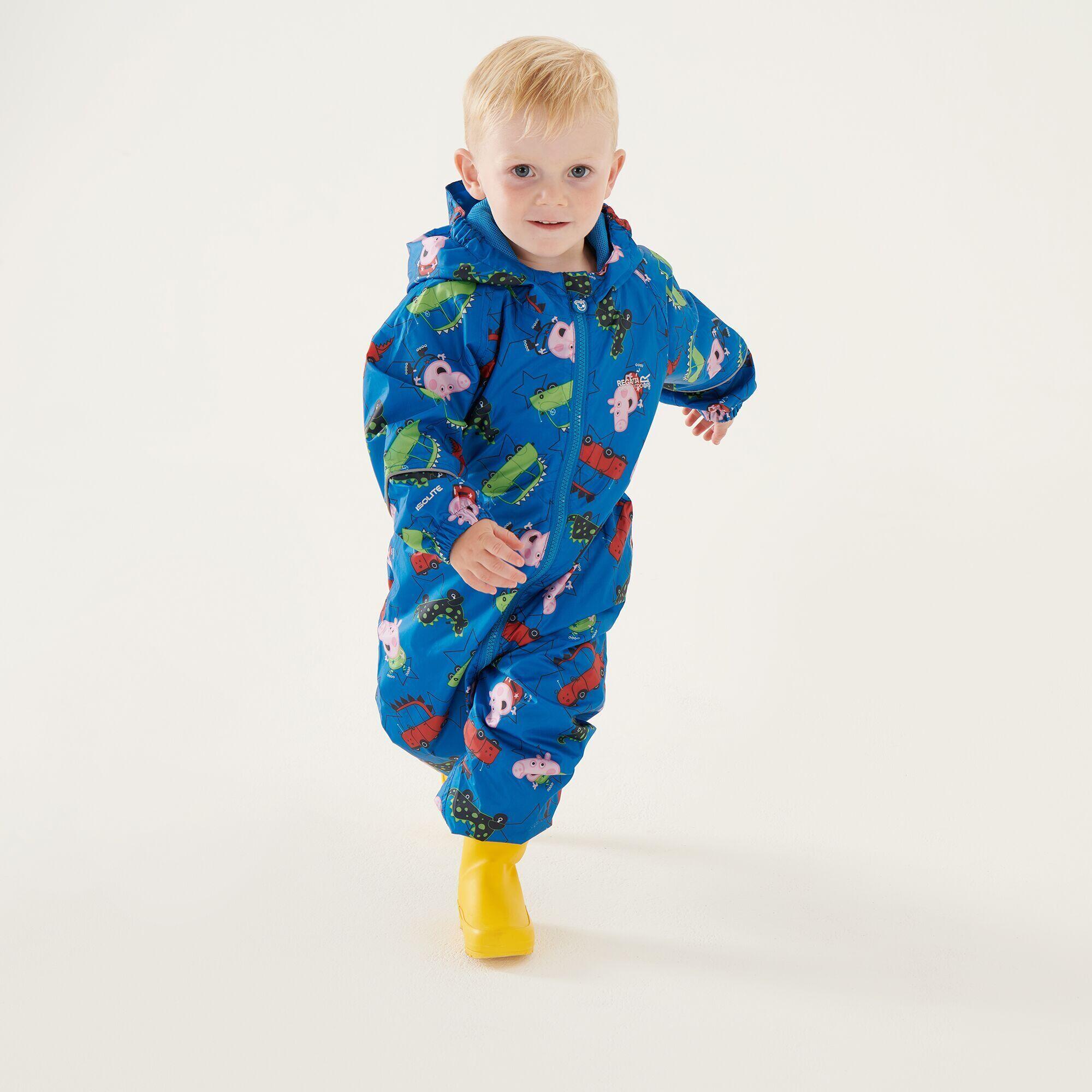 Childrens/Kids Pobble Peppa Pig Car Waterproof Puddle Suit (Imperial Blue) REGATTA | Decathlon