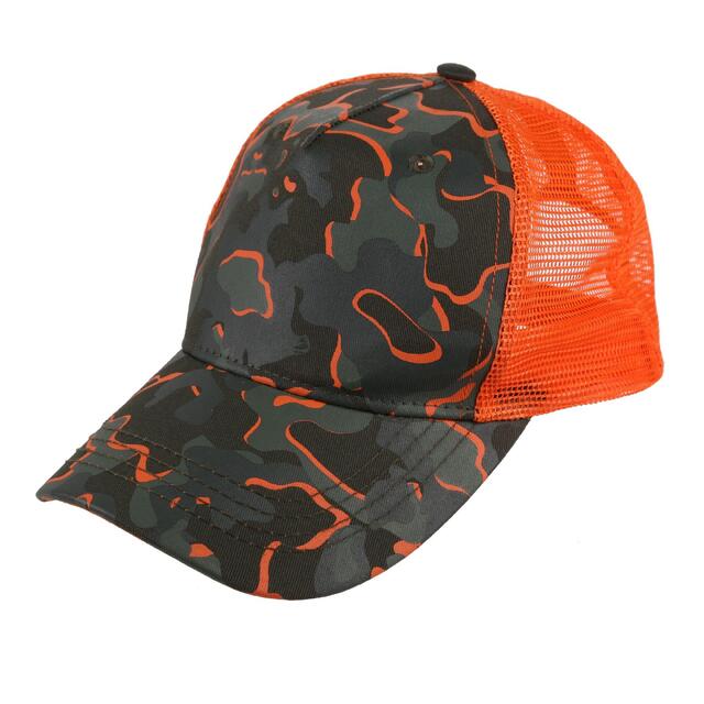 Childrens/Kids Tuyler Camo Trucker Cap (Grape Leaf/Magma Orange) | Decathlon