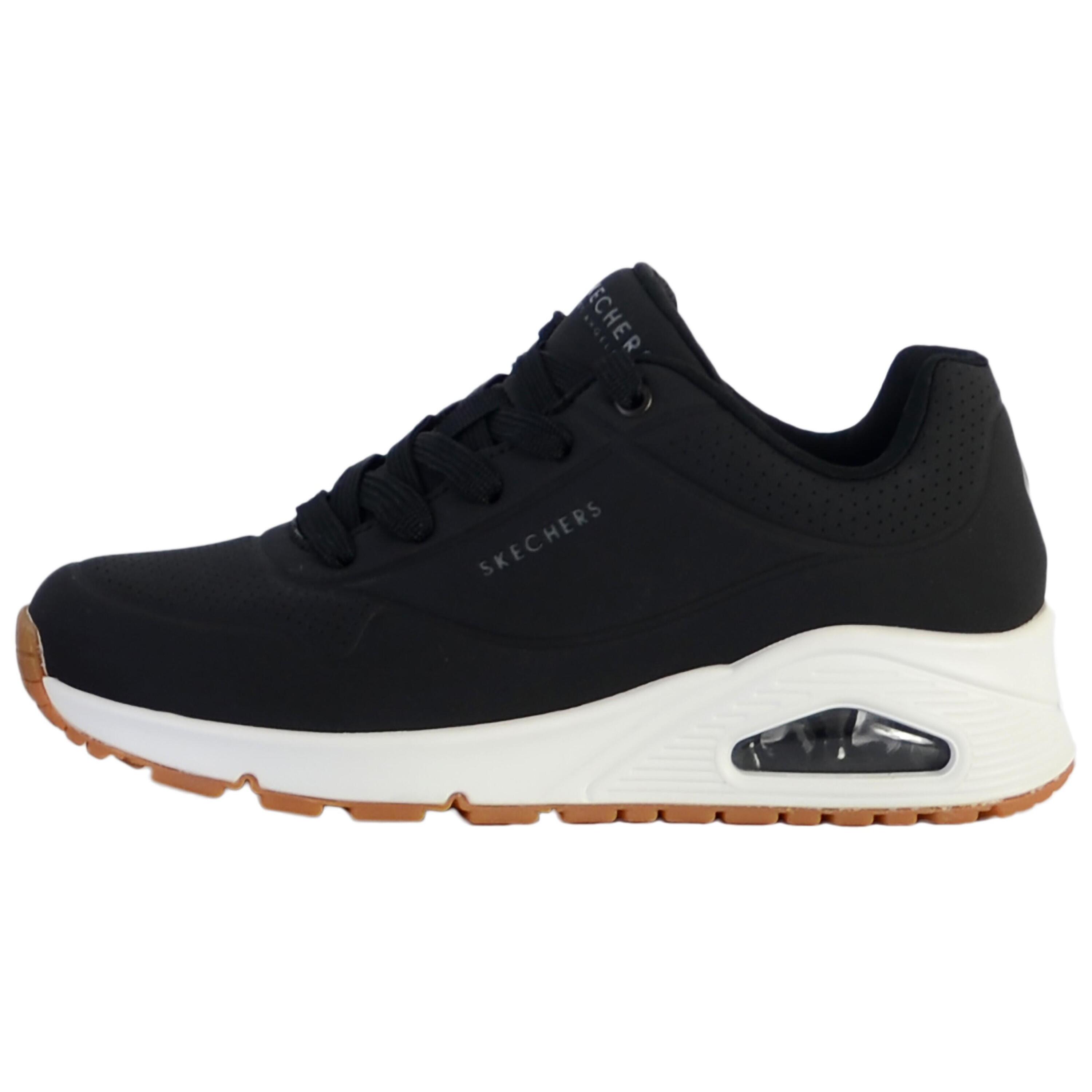 Skechers Uno Stand On Air Black Womens Lace Up Fashion Sneaker Col Skechers Decathlon