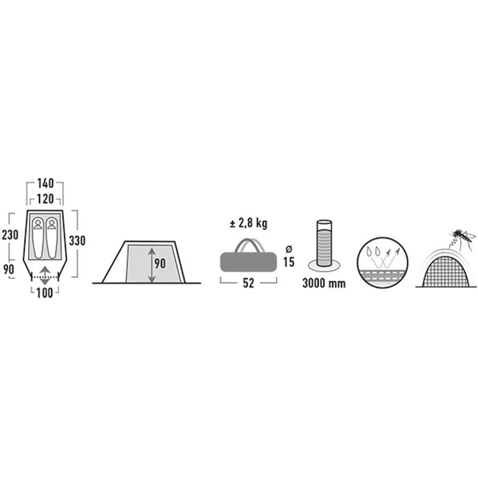 Tunnelzelt Kite 2 Personen Fahrrad Zelt Bike Camping Trekking Vorraum | Decathlon
