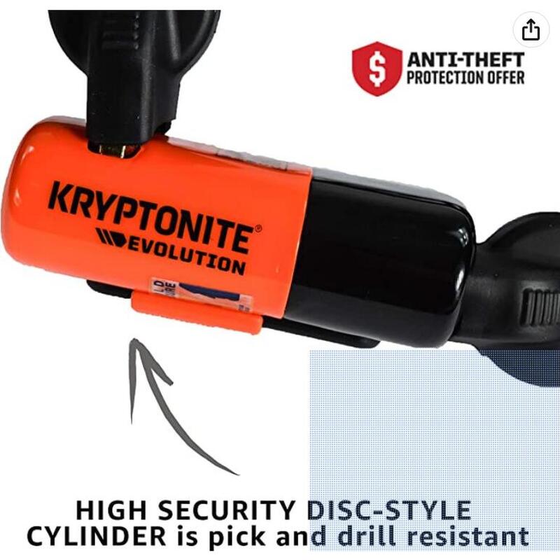 Dorosły zamek rowerowy Kryptonite Evolution 4, czarny KRYPTONITE | Decathlon