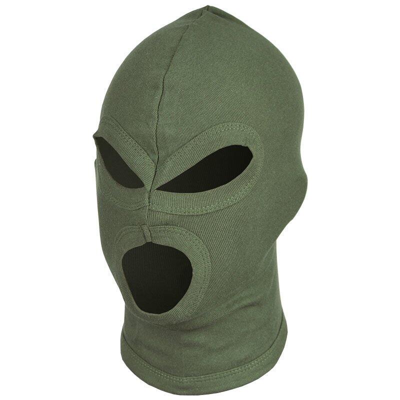 MFH 3 Hole Balaclava Lightweight Cotton OD Green | Decathlon