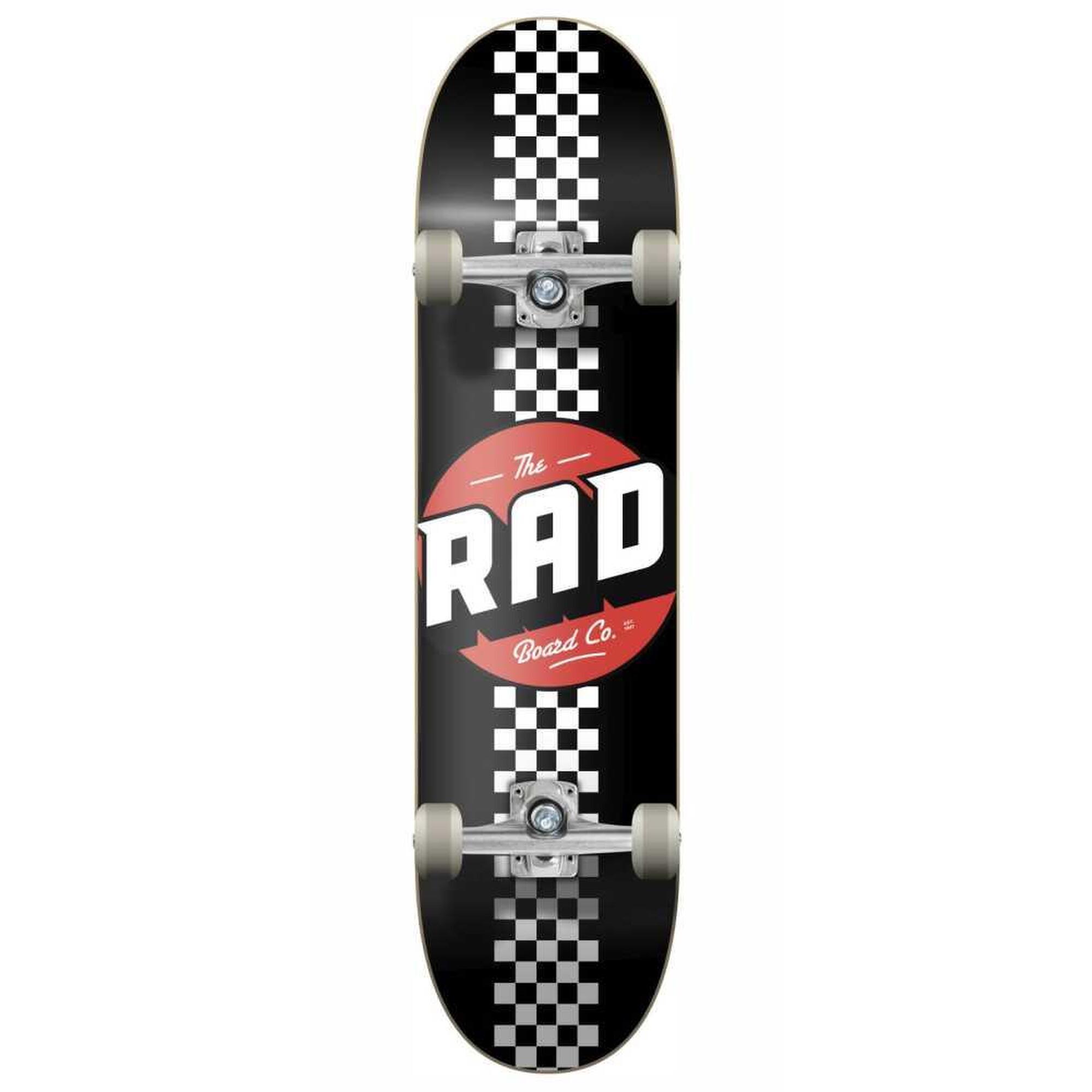 RAD Checker Stripe Skateboard Complet - 8" - Noir RAD BOARD CO. | Decathlon