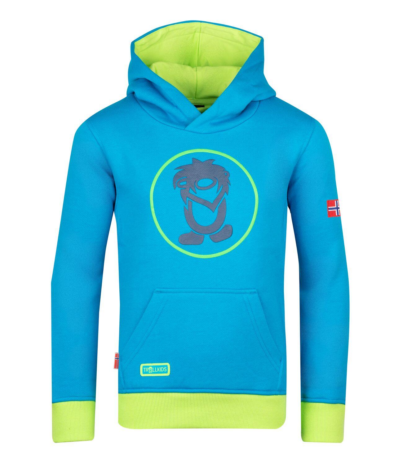 Hoodie Pullover mit Kapuze Troll Mystikblau/Hellorange | Decathlon
