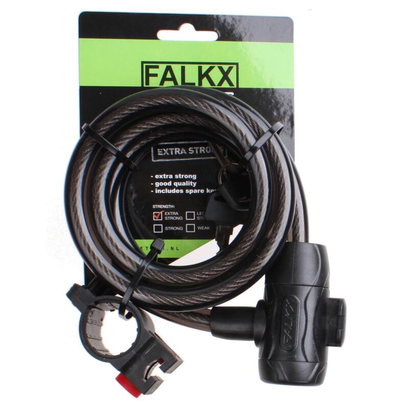 Verrouillage du câble Falkx Curl avec support 1800 x 12 mm noir FALKX ...