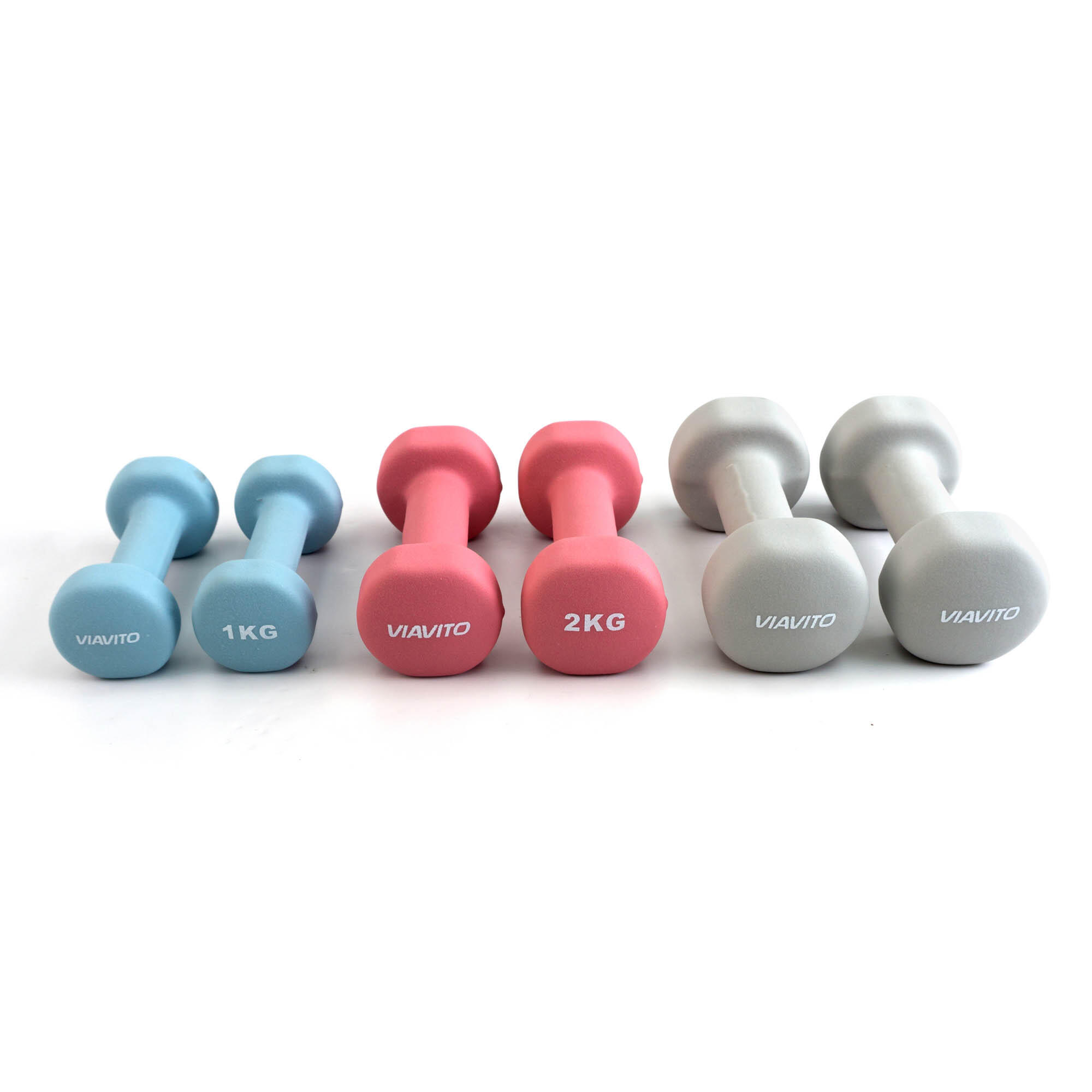 Viavito 12kg Dumbbell Weights Set with Stand | Decathlon