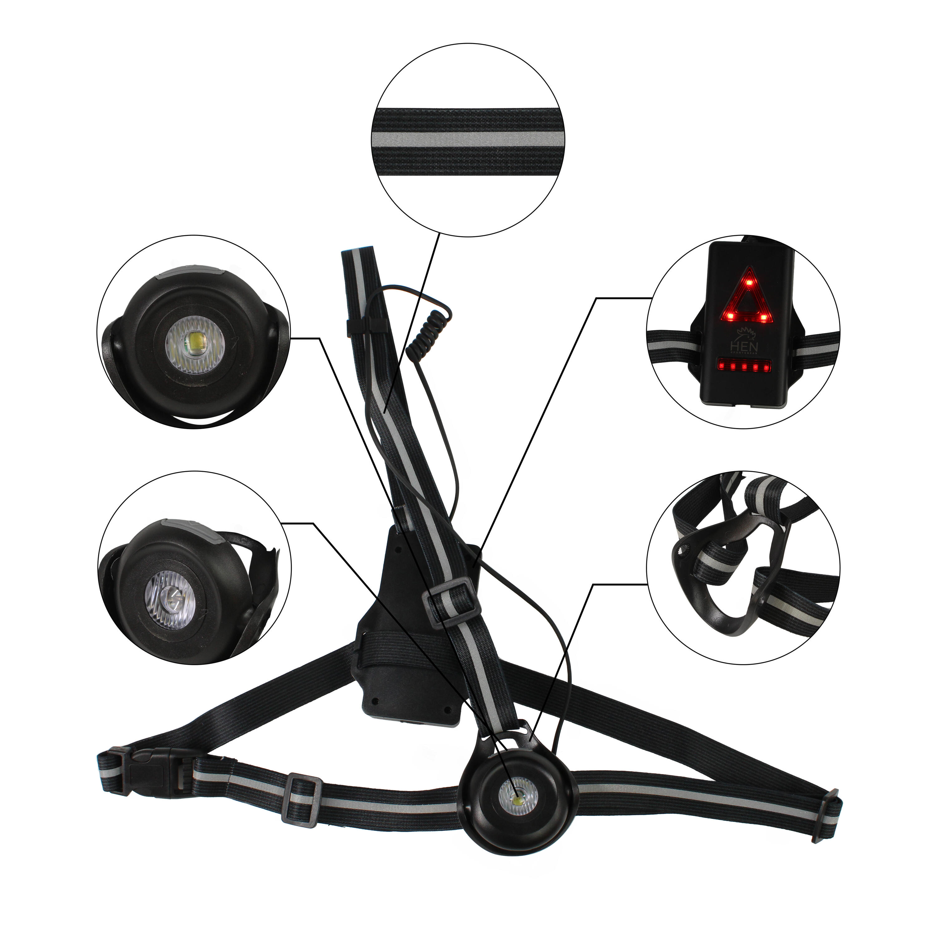 Luce da corsa - Lampada frontale 500 lumen - Ricaricabile tramite USB ...