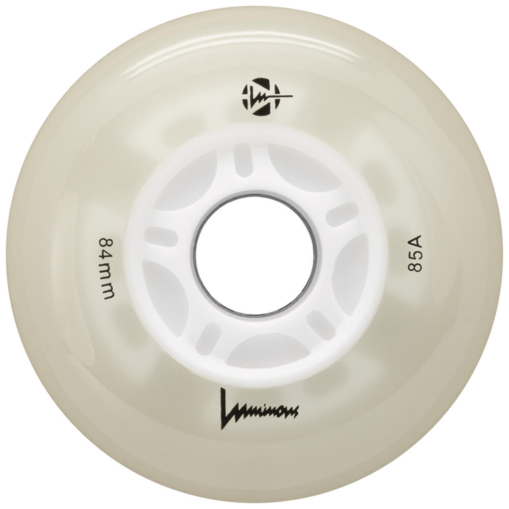 LUMINOUS LED LIGHT UP INLINE SKATE WHEELS WHITE GLOW 84 MM – SET OF 4 ...