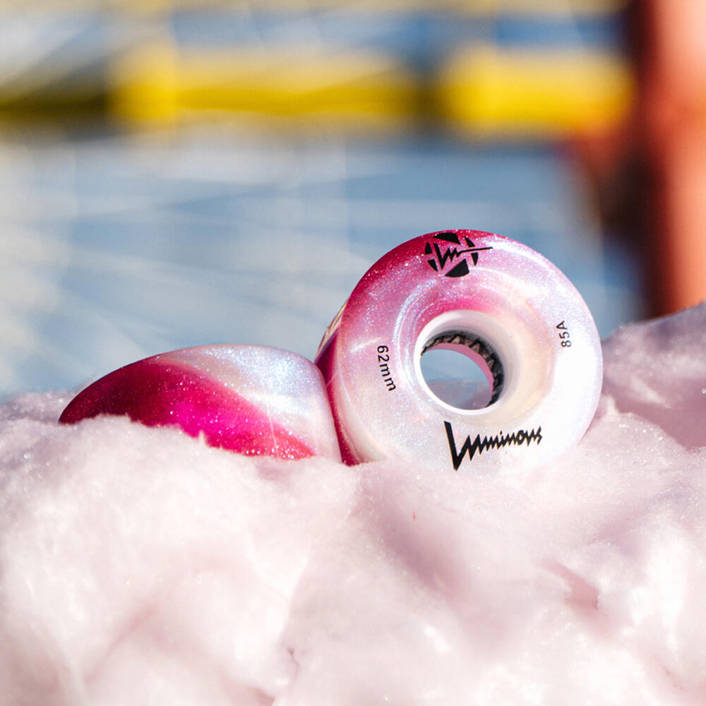 LUMINOUS LED LIGHT UP ROLLER SKATE WHEELS COTTON CANDY 62 MM – SET OF 4 ...