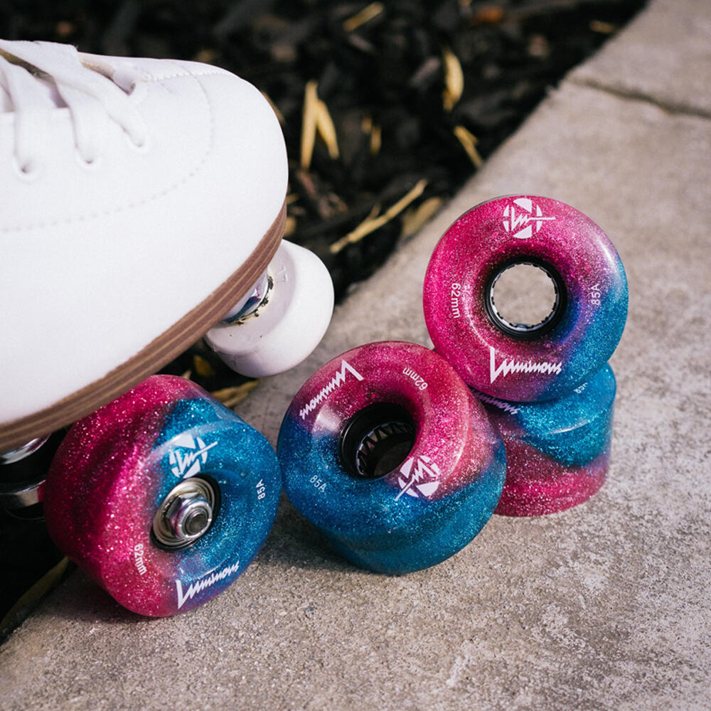 LUMINOUS LED LIGHT UP ROLLER SKATE WHEELS COTTON CANDY 62 MM – SET OF 4 ...