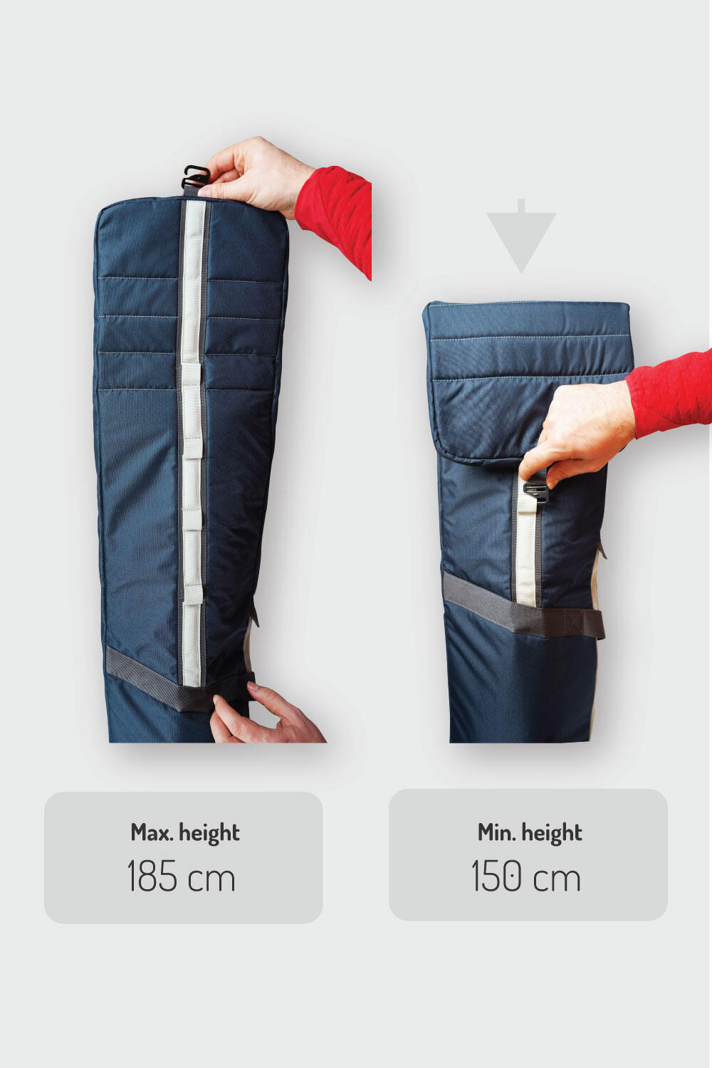 Housse de ski homme femme adulte, sac à skis rembourré, étanche, bleu ...